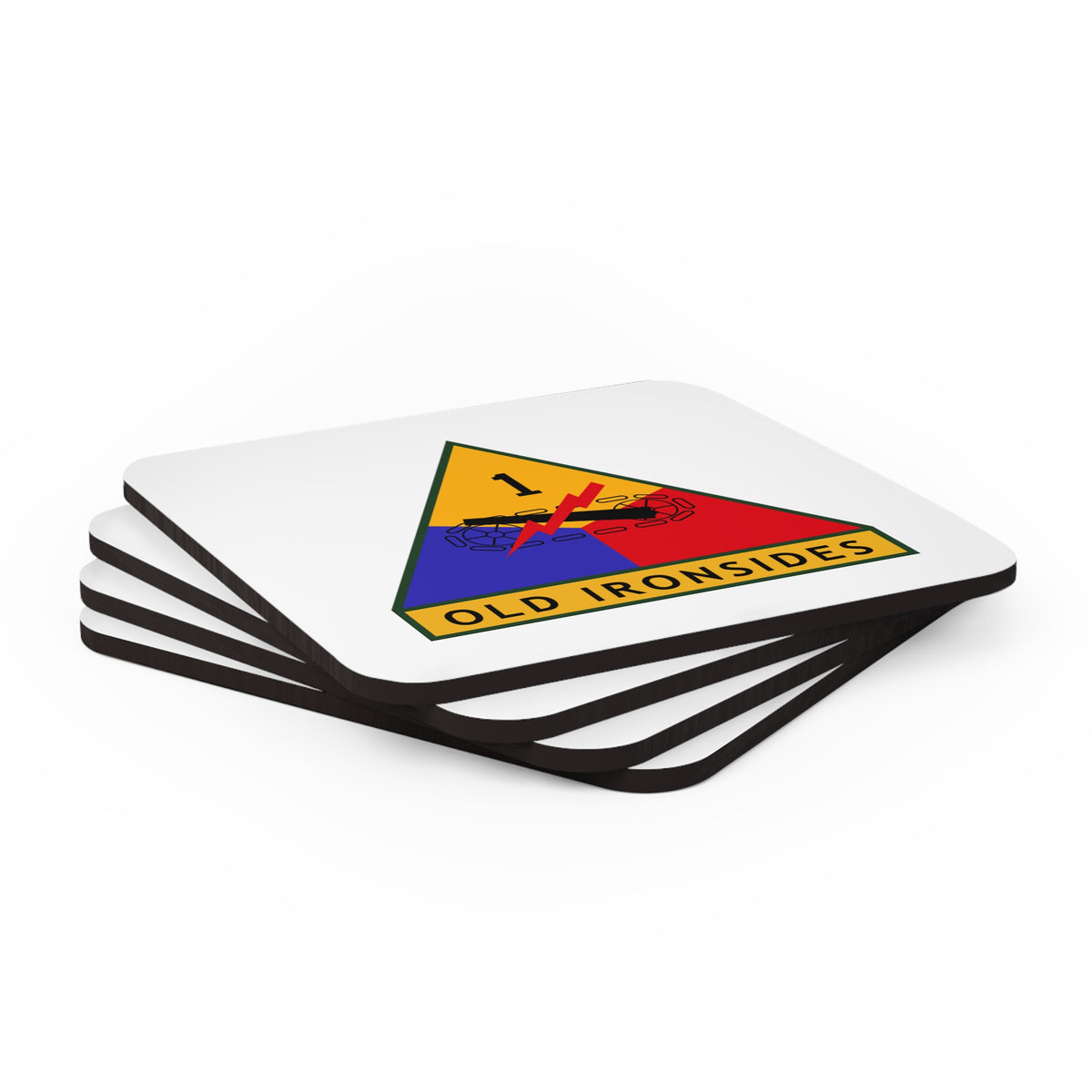 U.S. Army 1st Armored Division Patch Corkwood Coaster Set – Stryker Wear